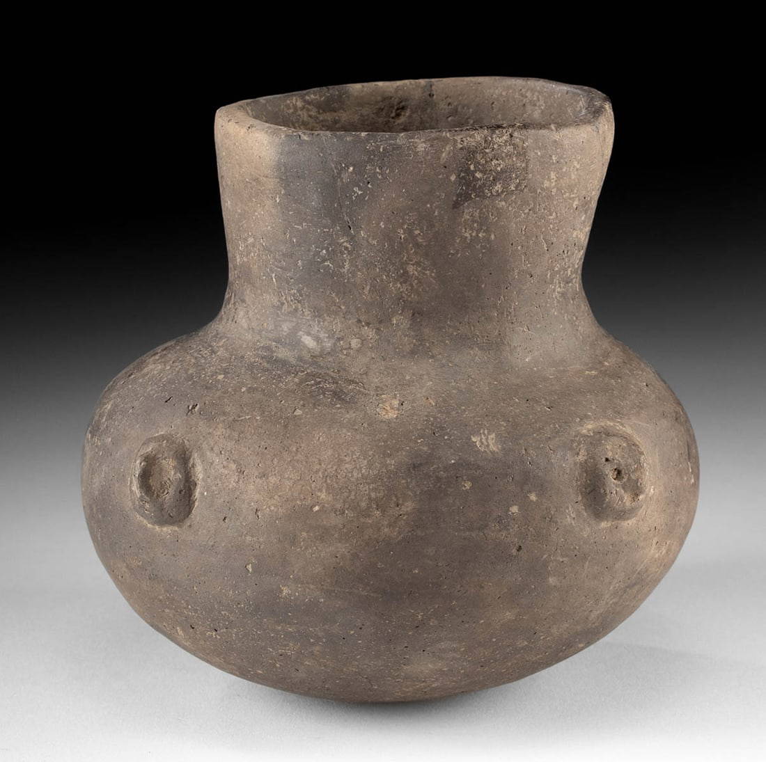 Mississippian Pottery Jar W/ 4 Faces Auction