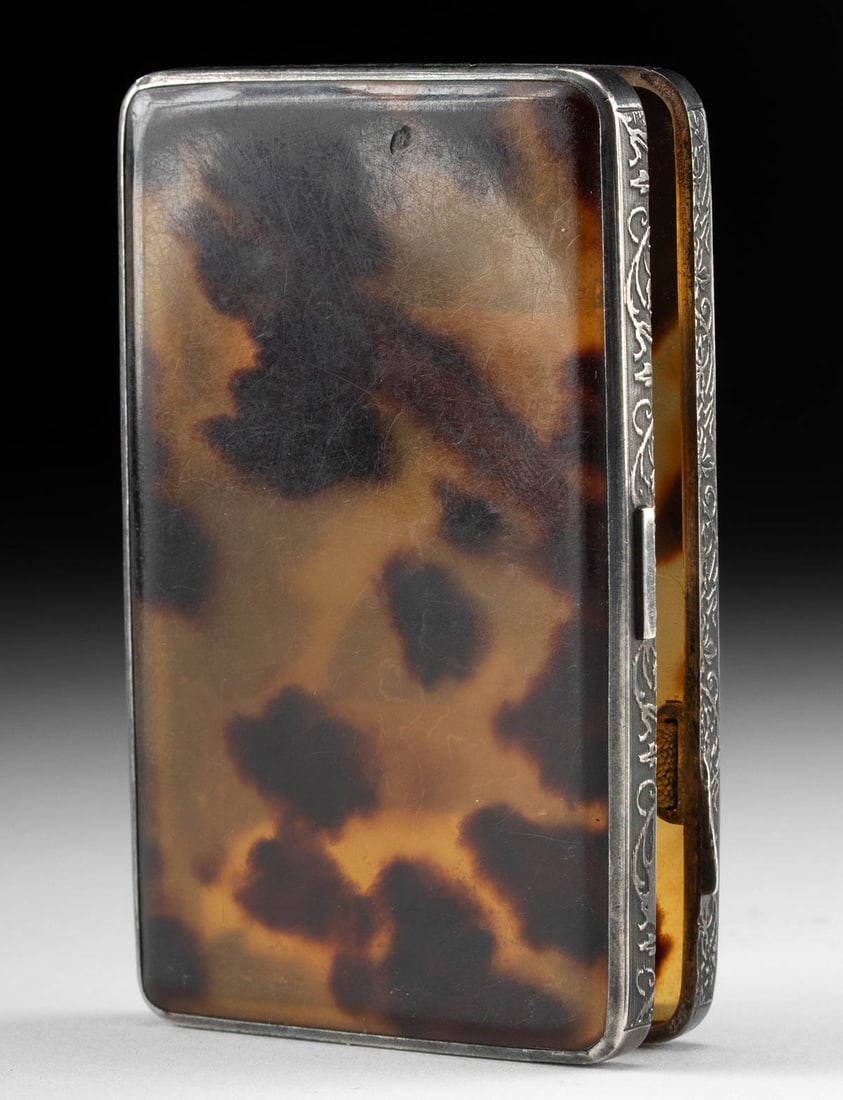 1920s Silver & Tortoiseshell Cigarette Case Auction