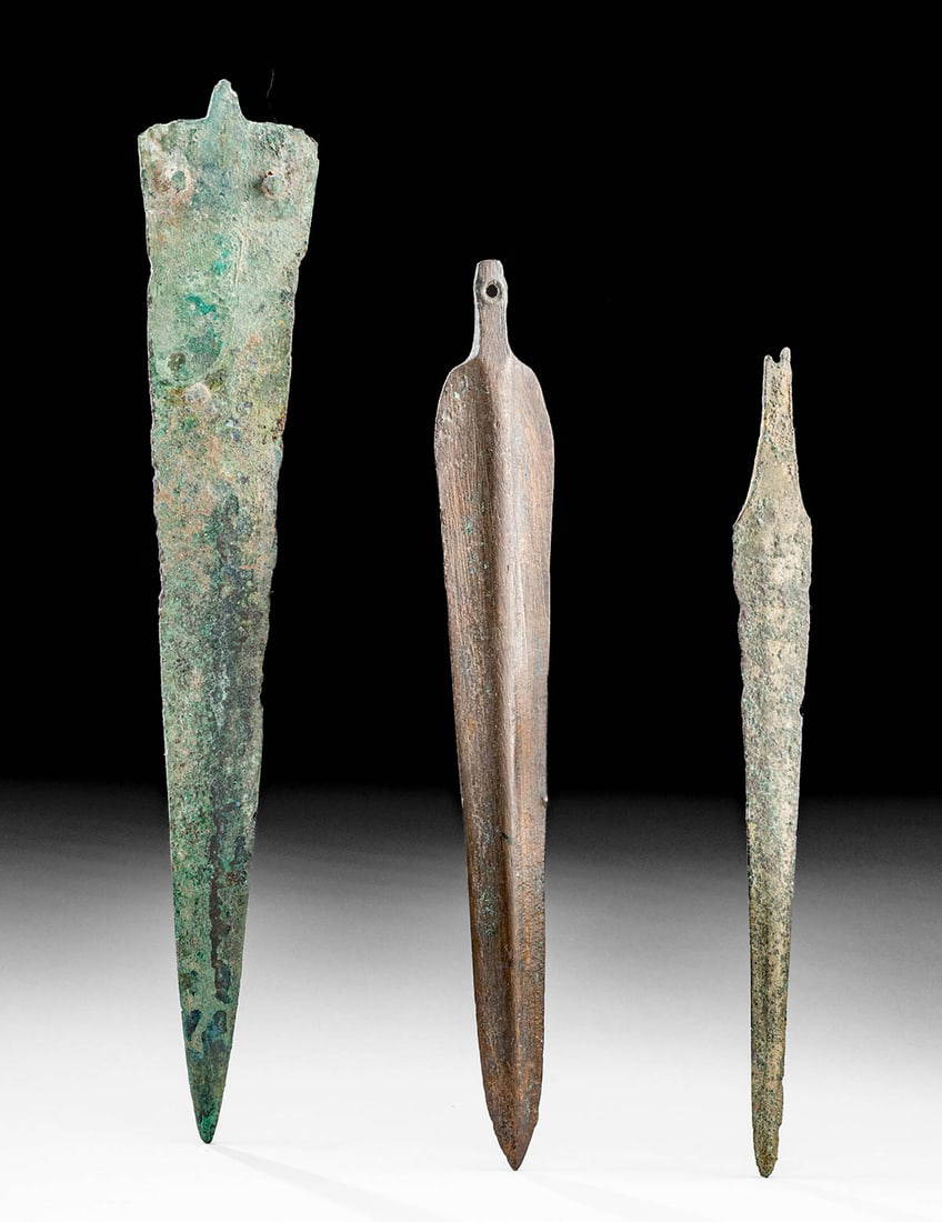 Three Ancient Luristan Bronze & Copper Weapons Auction