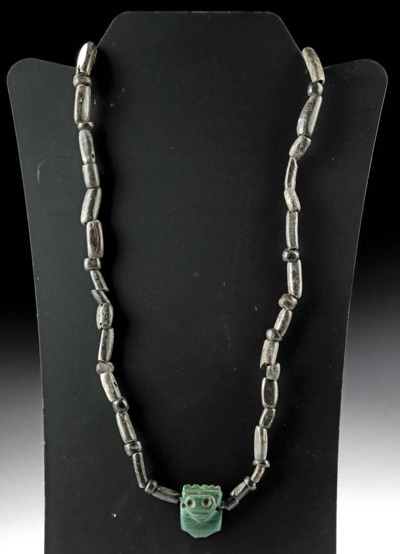 Buy Costa Rican Stone Beaded Necklace W/ Face Pendant | Artemis Gallery ...