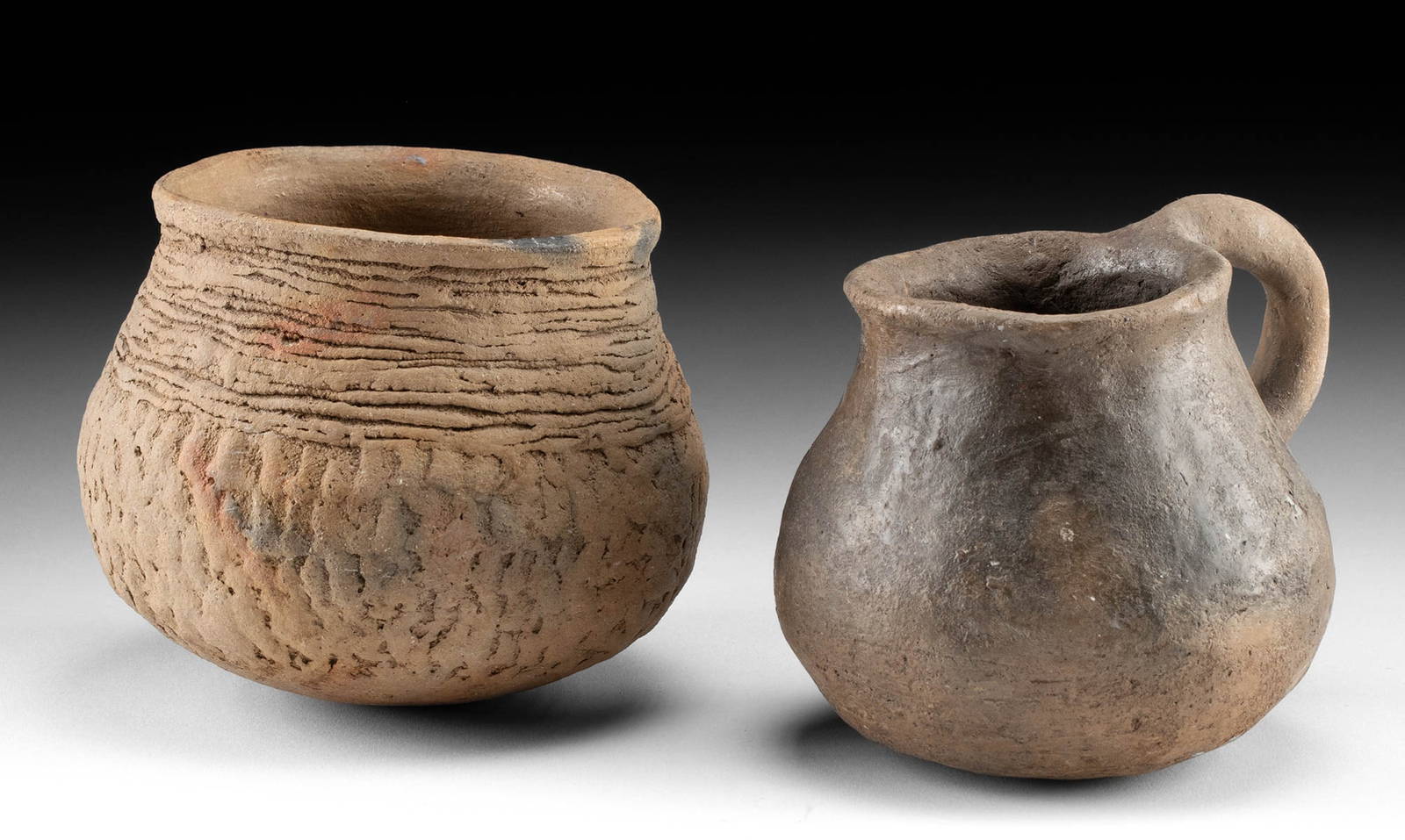 Two Casas Grandes Pottery Vessels - Corrugated & Smooth Auction