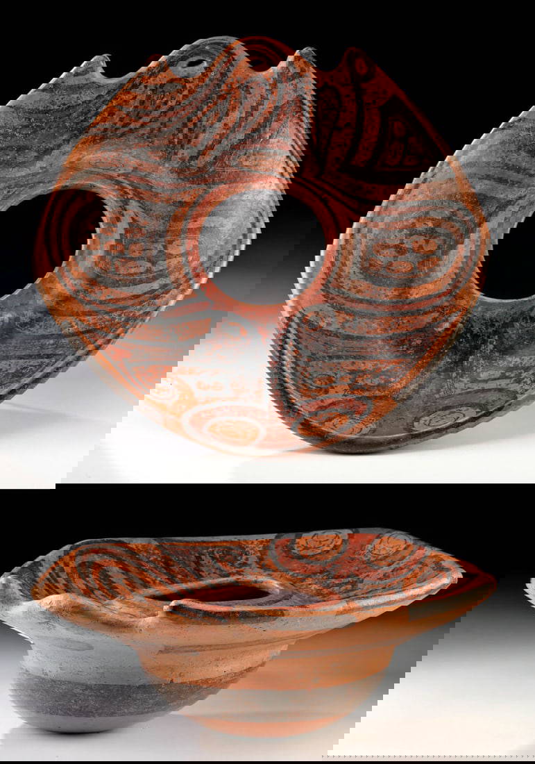 Cocle Parita Polychrome Pottery Stingray Olla Auction