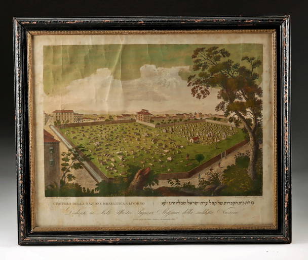 Published 1825 Engraving Cemetery Jewish Community Livorno