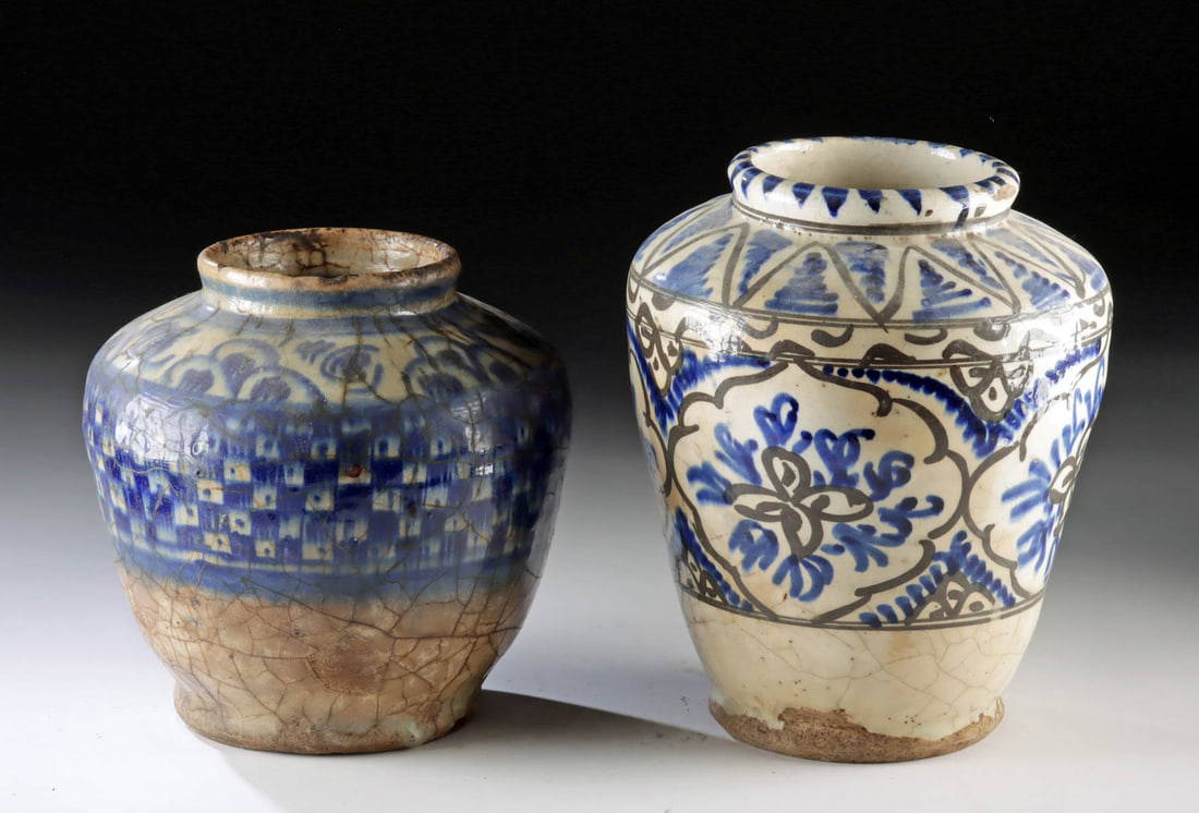 Buy 16th C. Persian Safavid Pottery Jars, Elaborate Motifs | Artemis ...