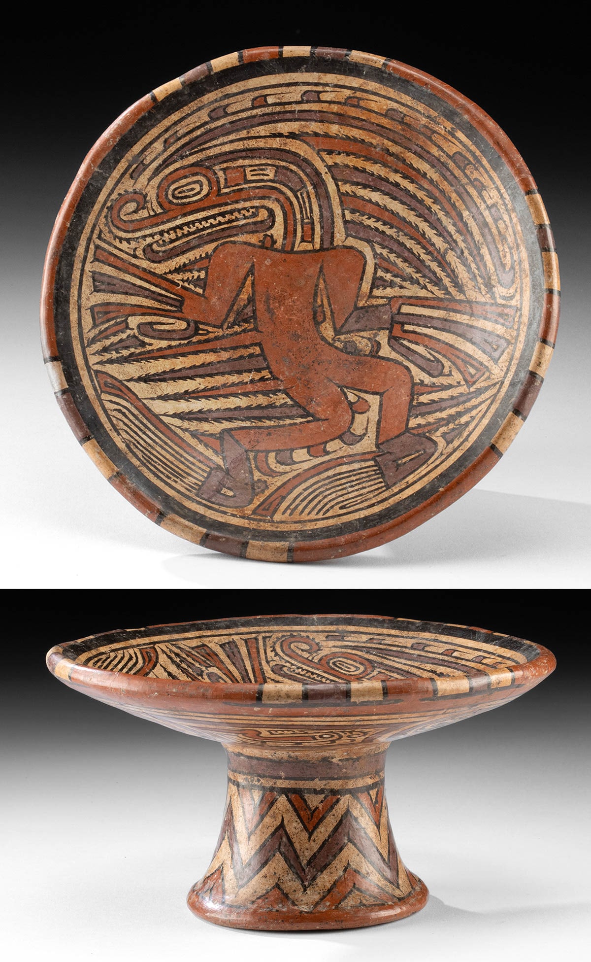 Cocle Macaracas Type Pottery Frutero Dish W/ Saurian Auction