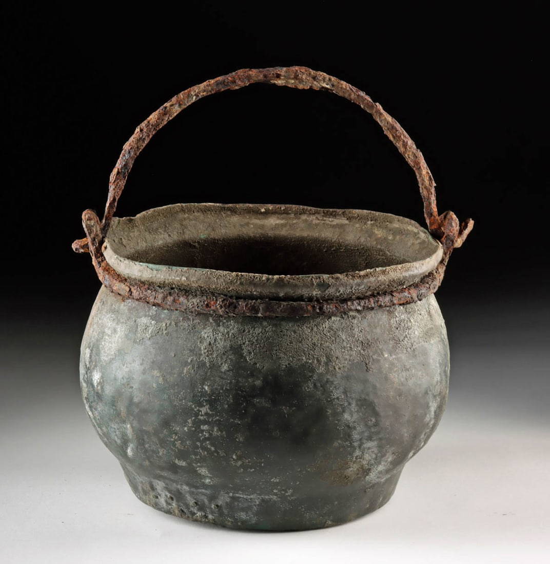 Roman-byzantine Bronze & Iron Cauldron Auction