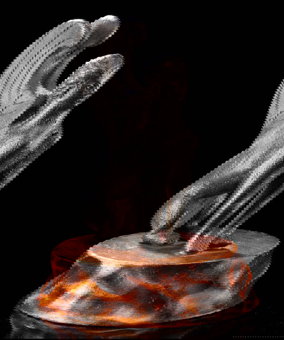 Roman Bronze Seated Theban Sphinx, Ex-bonham's Auction