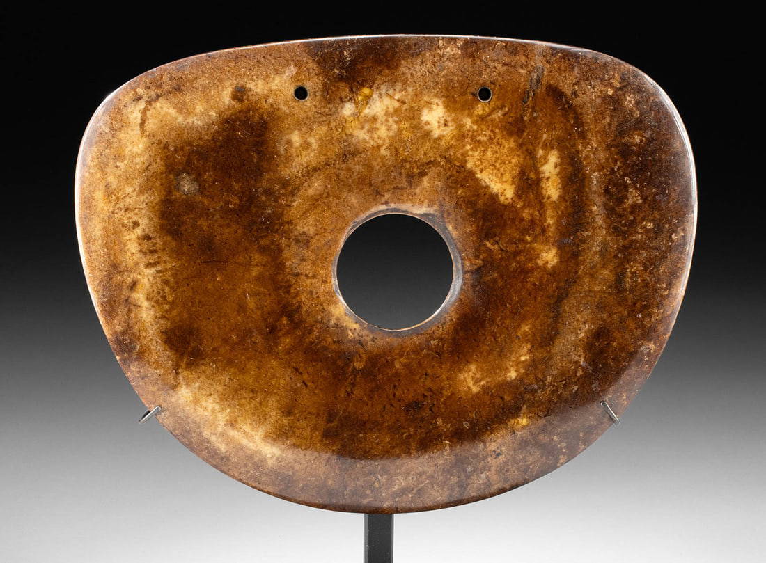 Large Ancient Neolithic Chinese Carved Bi Disc Auction