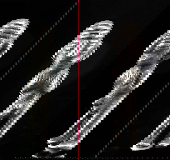 Miniature Inca Silver Figurine Of Pachamama (father Earth)