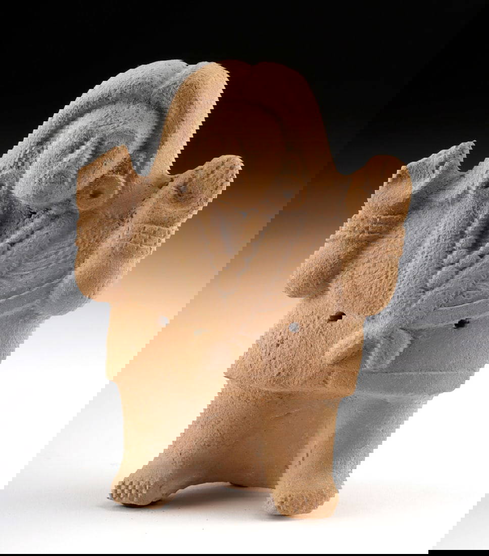 Maya Campeche Jaina Pottery Rattle / Shaman Effigy Auction