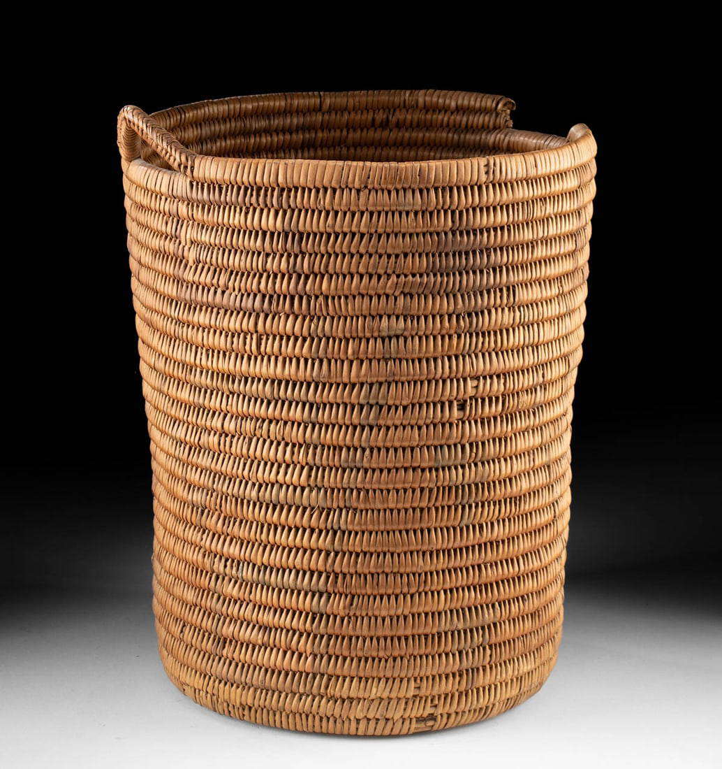 Native American Jicarilla Apache Cylindrical Basket Auction