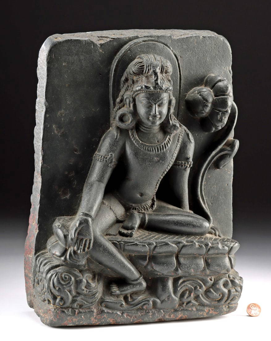 10th C India Pala Stone Stele Avalokiteshvara Padmapani Auction