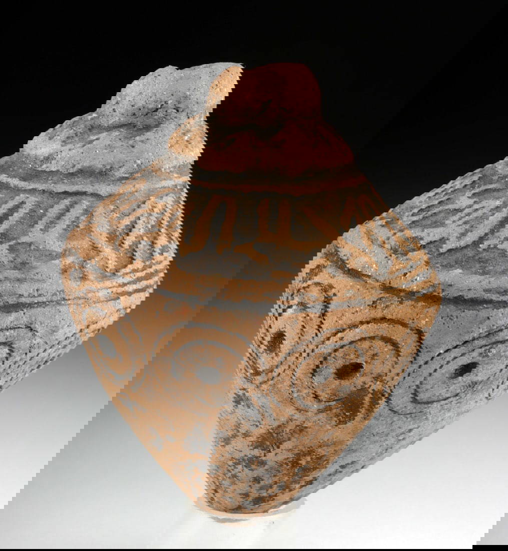 12th C. Islamic Sphero-conical Vessel, Arabic Script Auction