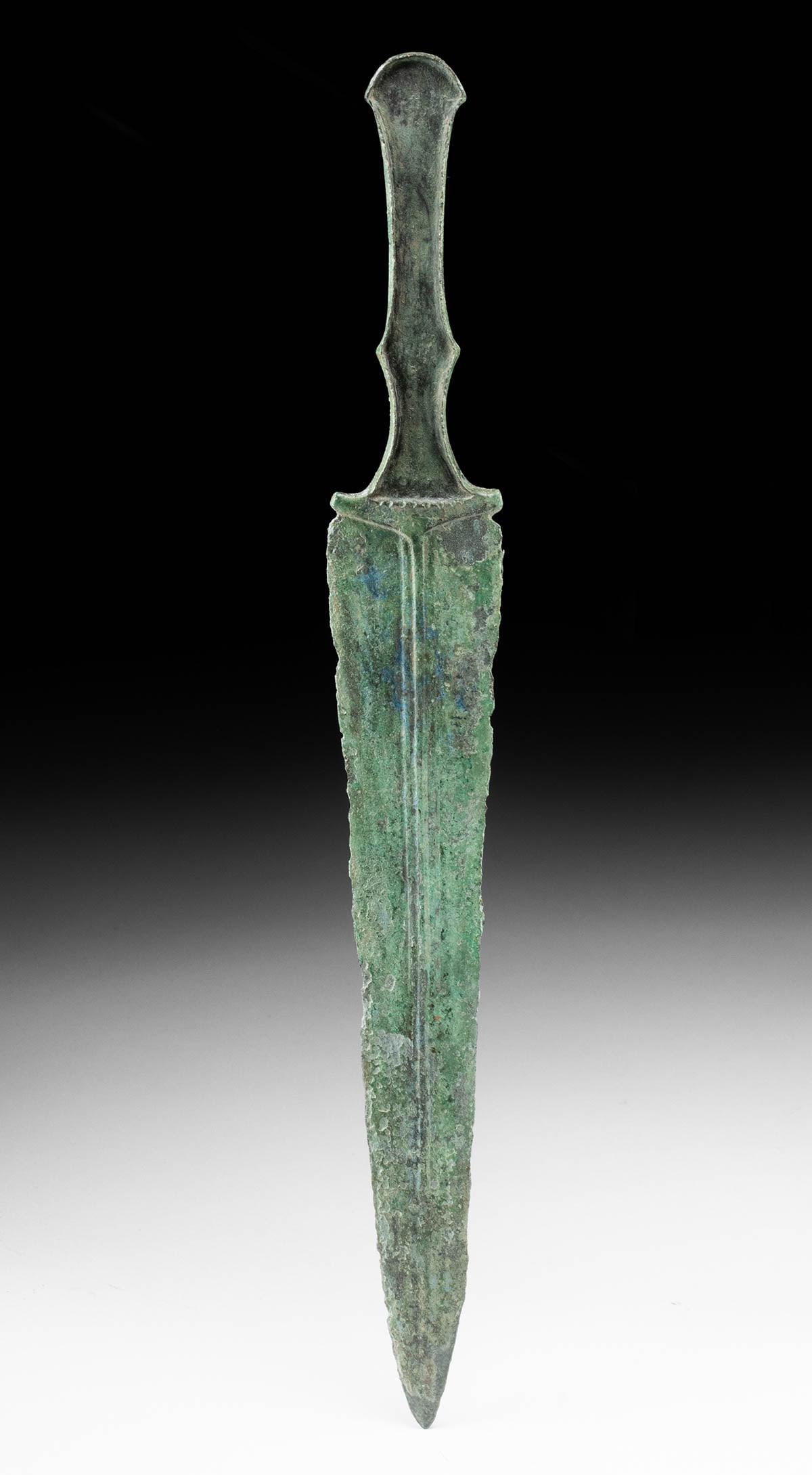 Ancient Luristan Cast Bronze Dagger, Blue-green Patina Auction