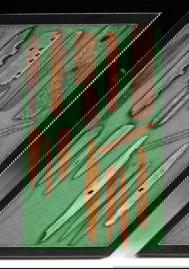 14 Beringian To Inuit Culture Walrus Ivory & Bone Tools Auction