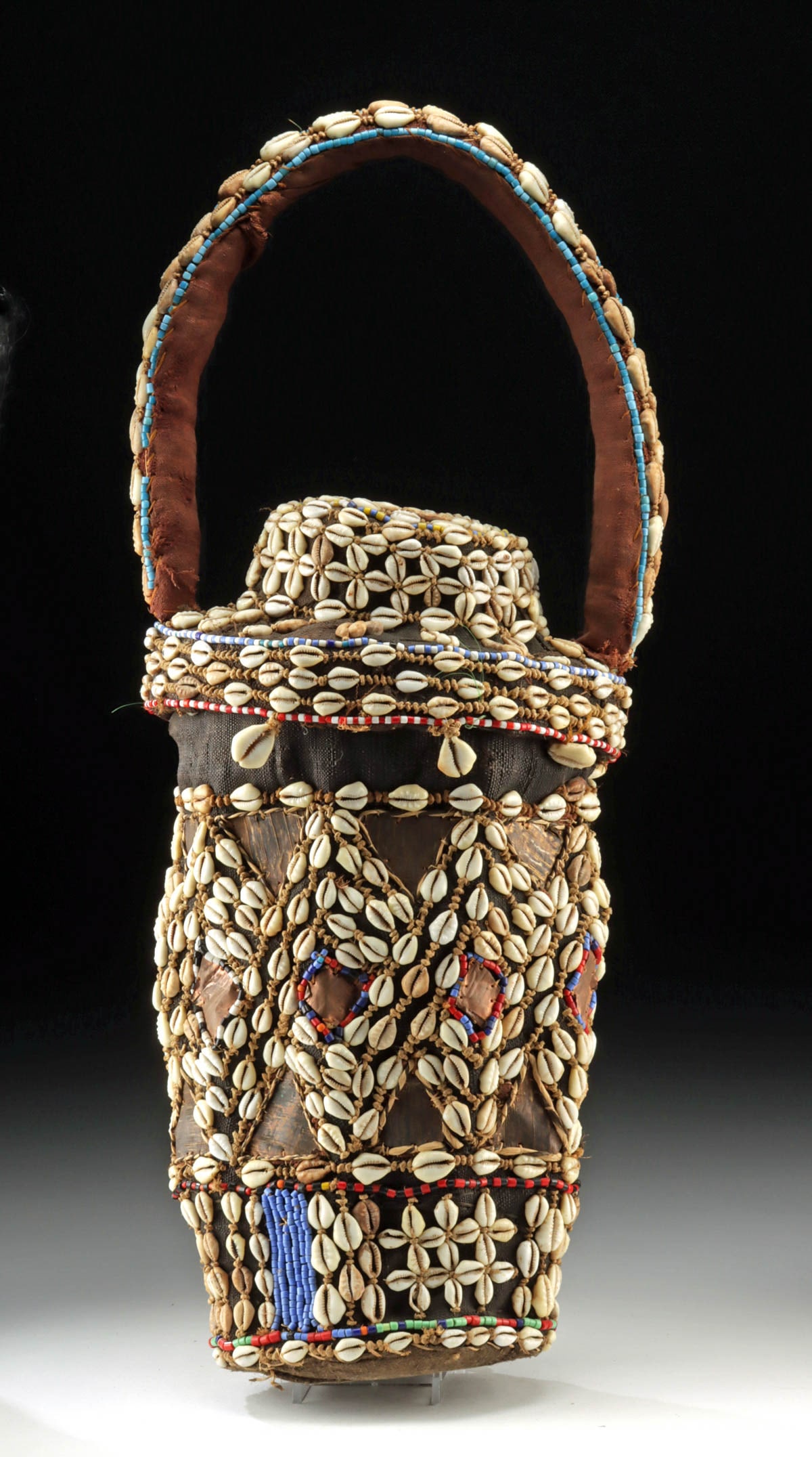 Buy African Kuba Chief's Textile & Shell Wisdom Basket | Artemis Fine ...