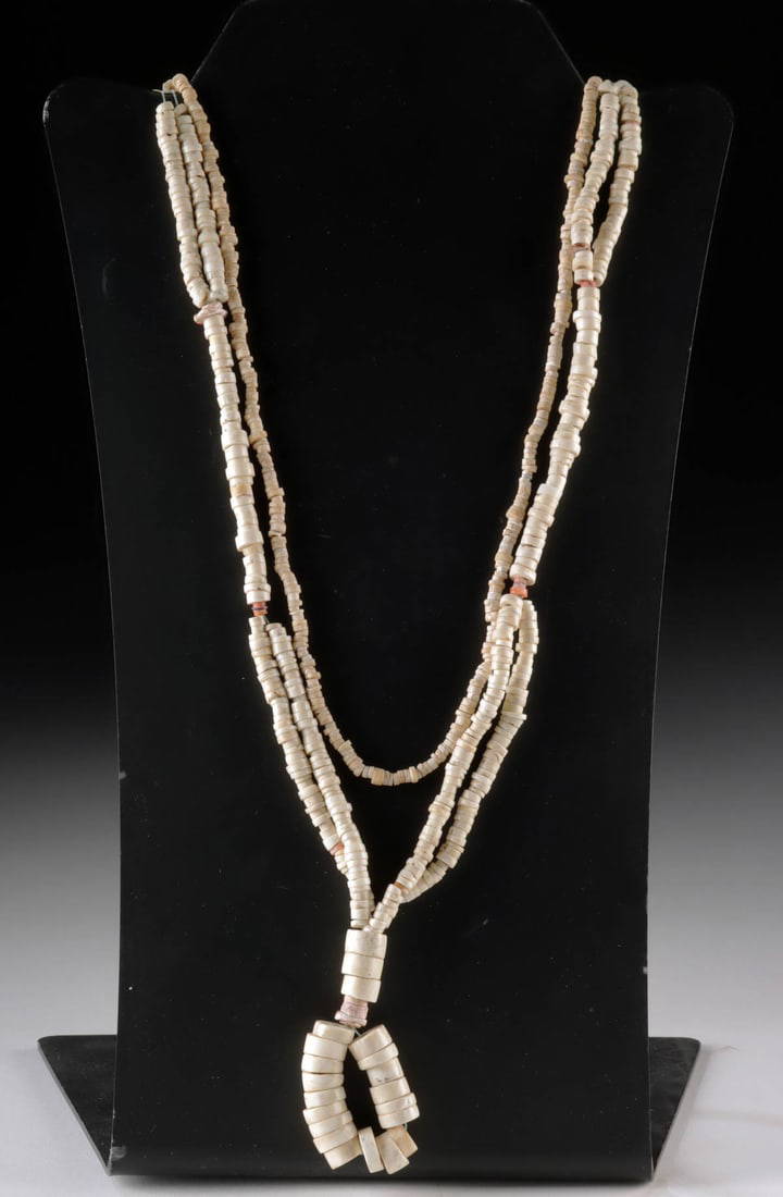 Native American Wampum & Heishi Shell Bead Necklaces Auction