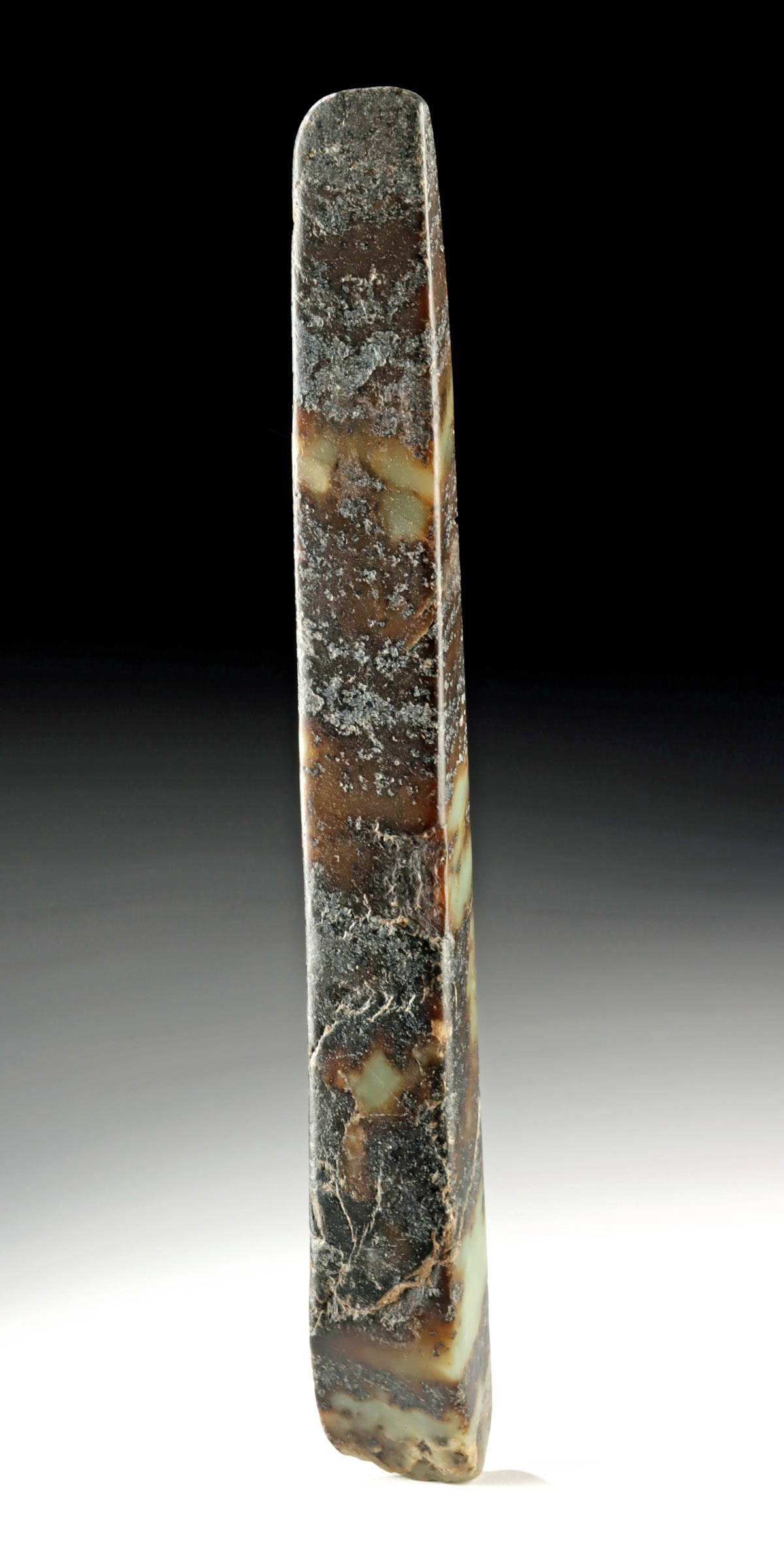 Neolithic Chinese Jade Adze - Dark Mottled Nephrite Auction