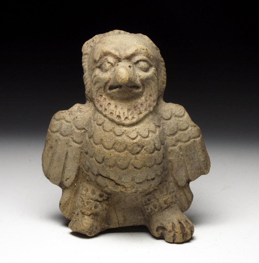 A Mayan Terracotta Molded Owl