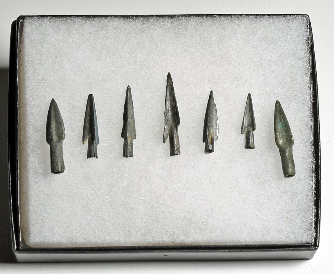7 Parthian Bronze Arrowheads