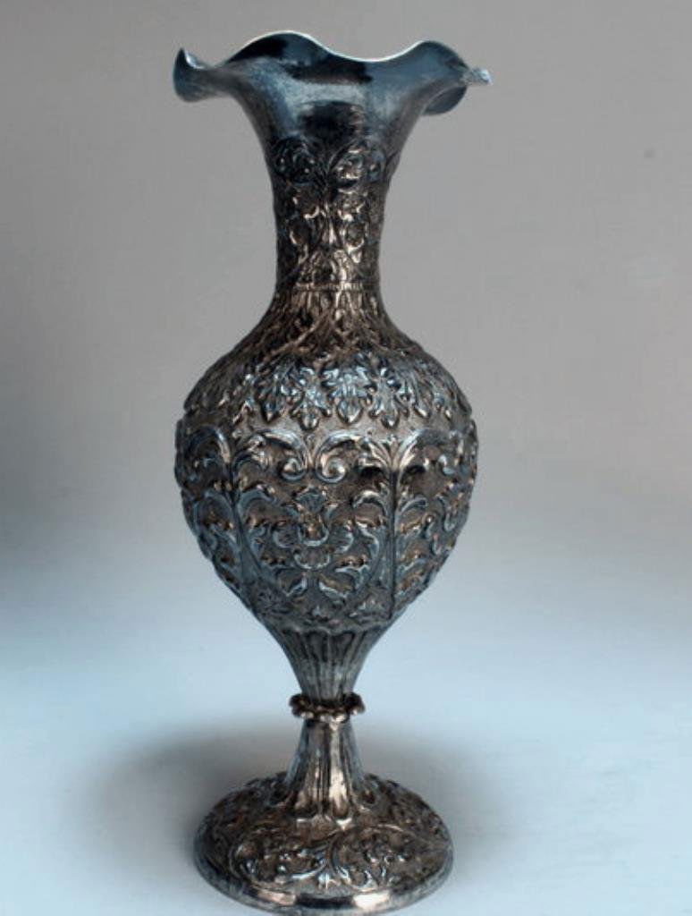Tall Persian Silver Vase, Early 20th Century, 309 Grams - May 17, 2013 ...