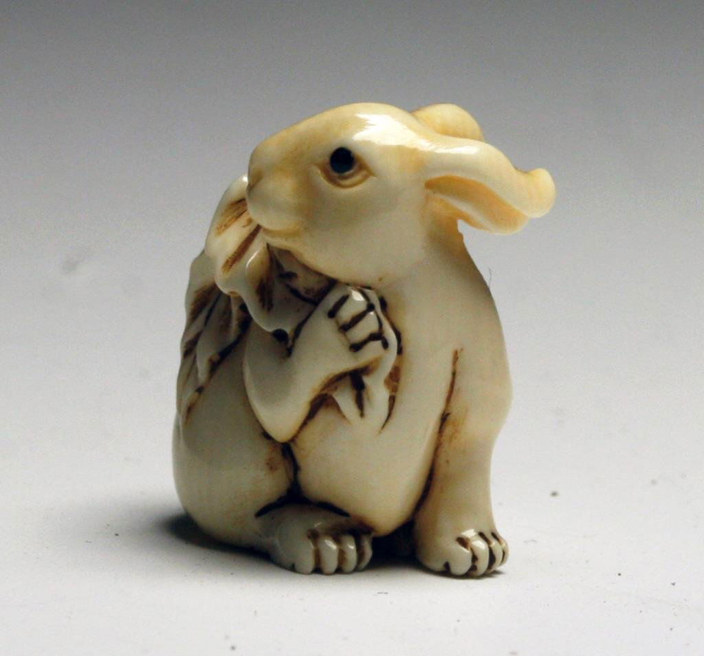 Signed Japanese Carved Mammoth Ivory Netsuke - Rabbit - May 17, 2013 ...