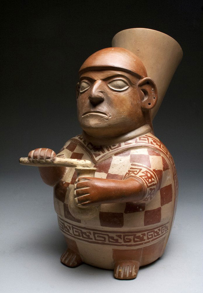 Superb Moche Seated Lord Figural Vessel - Jun 14, 2013 | Artemis ...