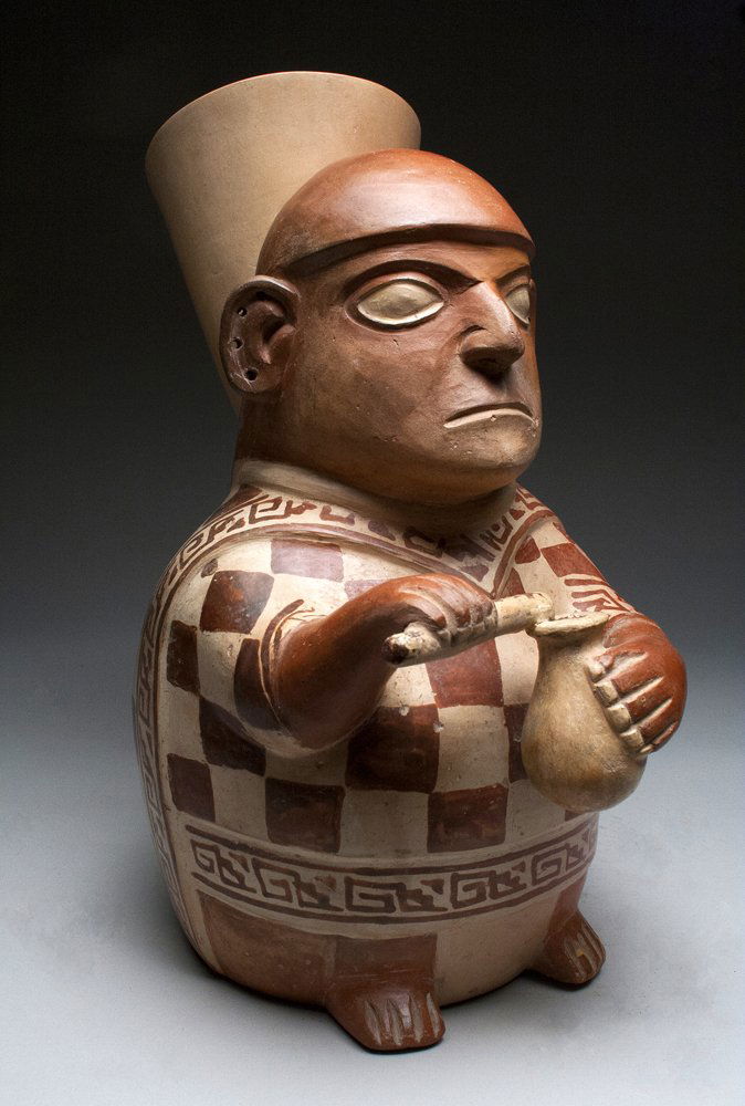Superb Moche Seated Lord Figural Vessel - Jun 14, 2013 | Artemis ...