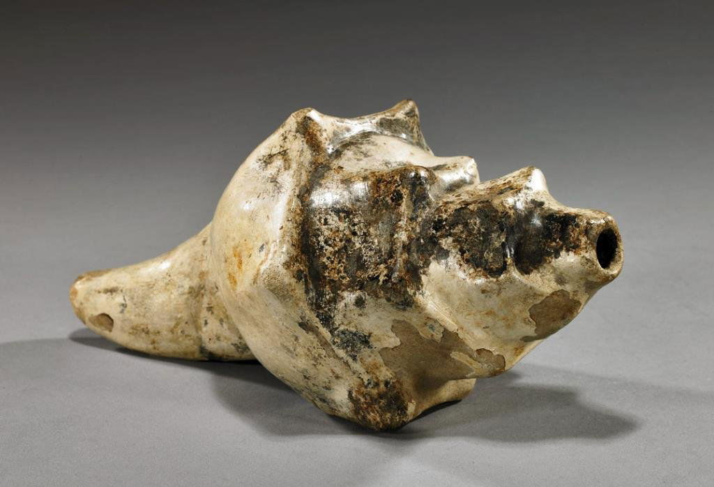 Maya Clay Trumpet, Conch Shell Shape - Jun 14, 2013 | Artemis Gallery in CO
