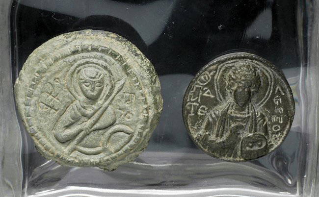 Lot Of 2 Byzantine Bronze Medallions