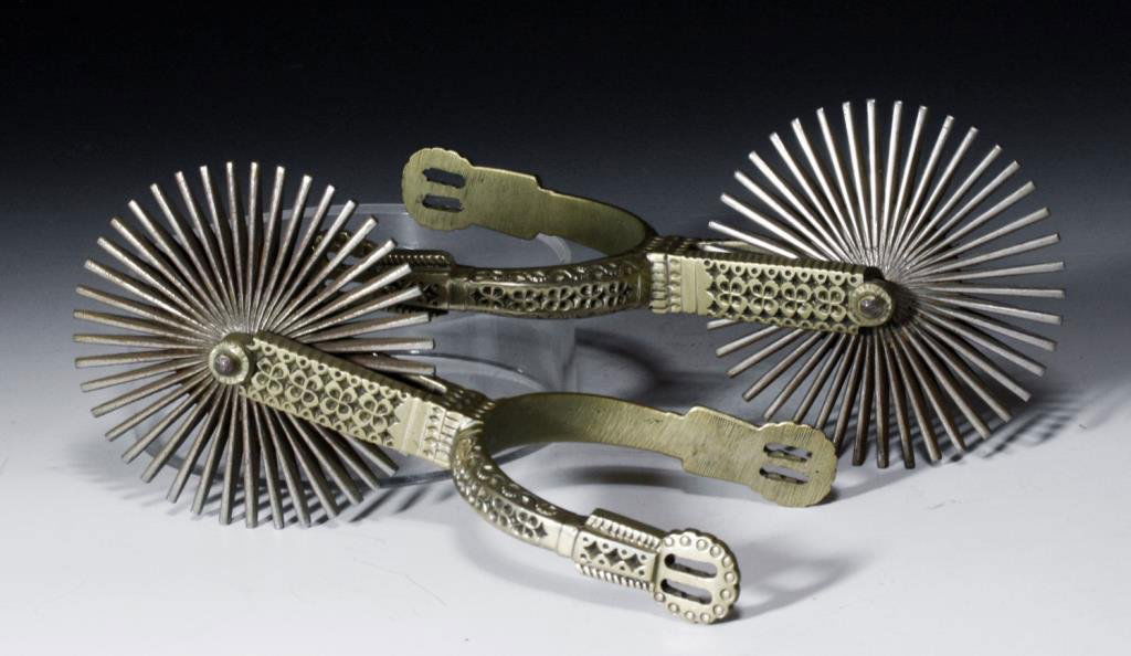 Pair of Spanish Colonial Iron & Silver Spurs