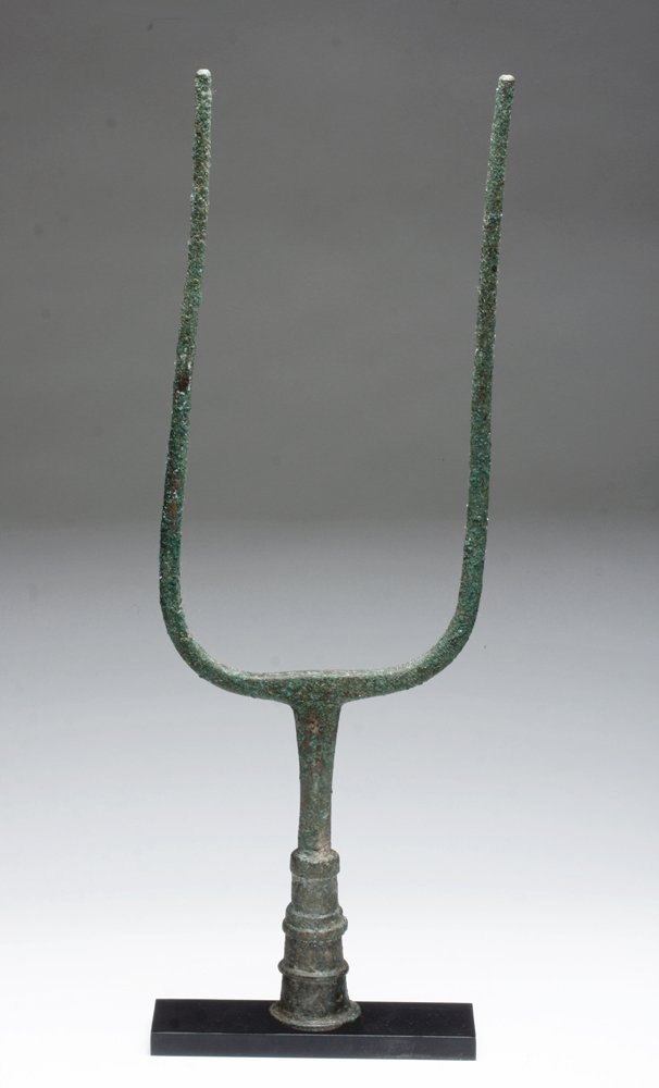 Roman Bronze Bident Finial of Pluto