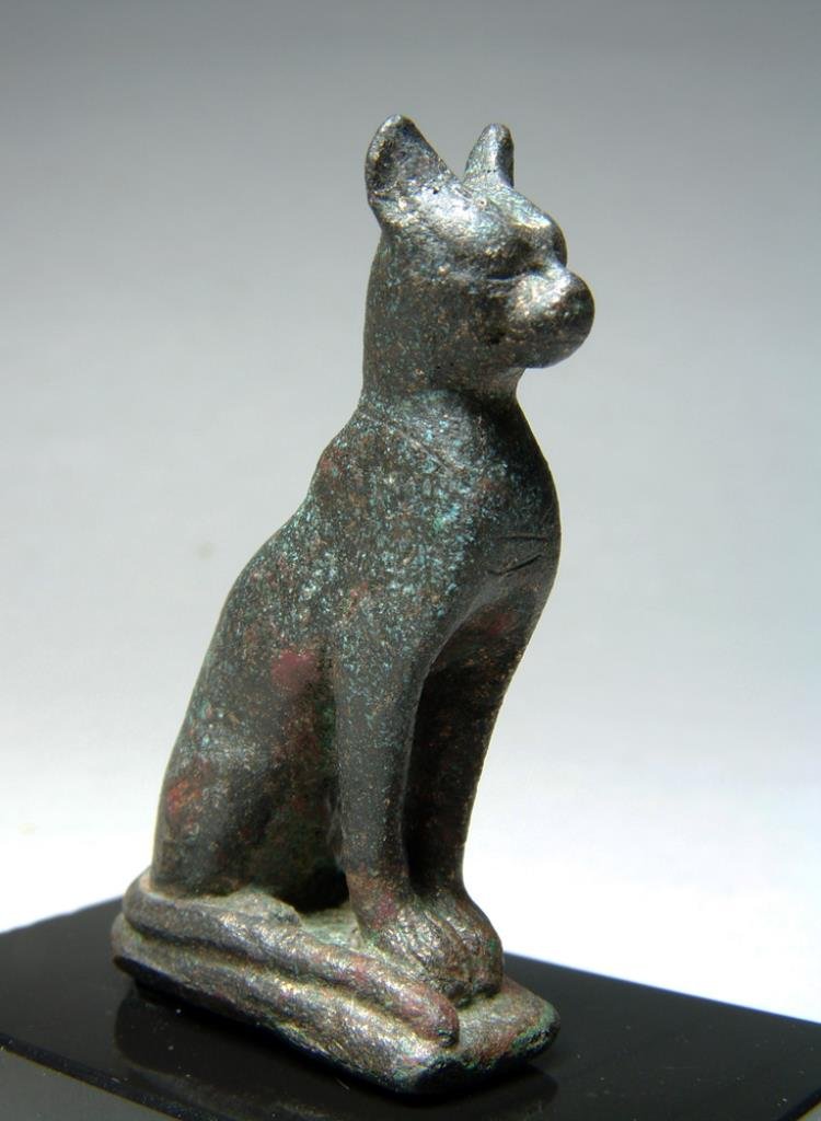 Egyptian Bronze Seated Cat