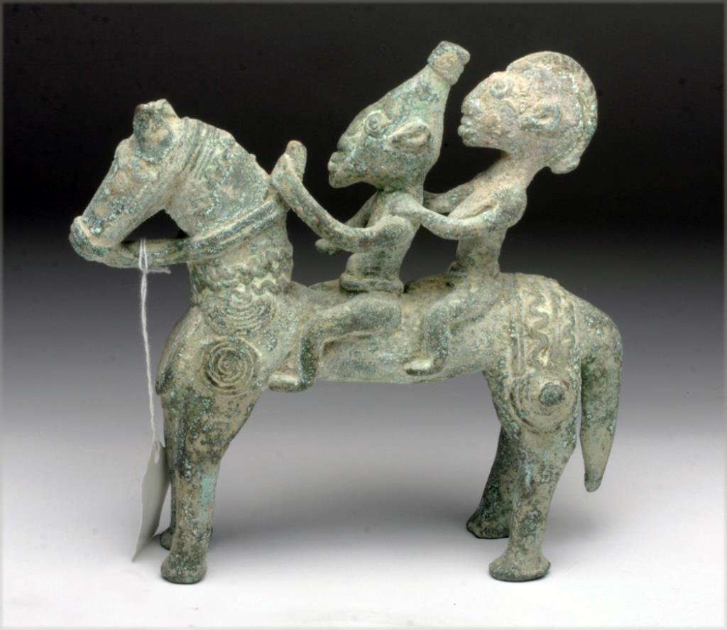 A Dogon Horse and Rider Bronze Figure