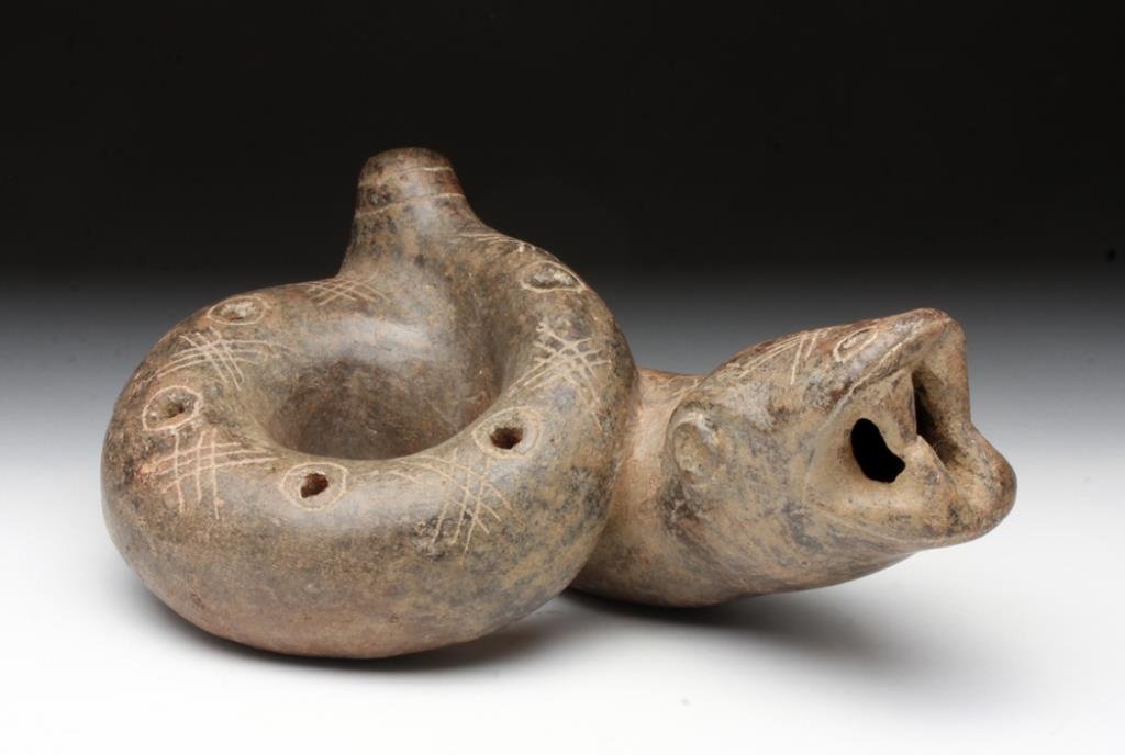 Pre-Columbian Colima Viper Flute - Mar 14, 2014 | Artemis Gallery in CO