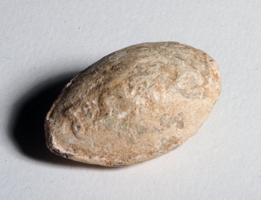 Roman Lead Slingshot Bullet - Greek Inscription
