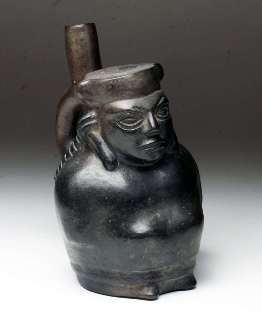Moche Blackware Stirrup Jar - Amputee