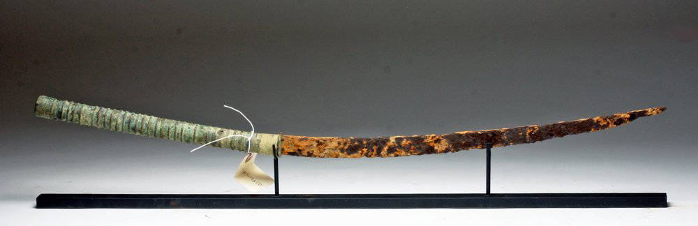 Khmer Bronze Sword Iron, Wood And Bronze