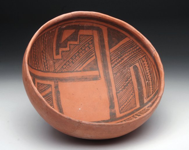 Prehistoric Anasazi Wingate Black-on-Red Bowl