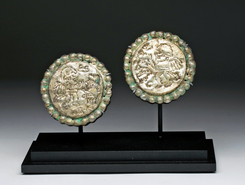 Fine Gold Gilded Moche Ear Spools