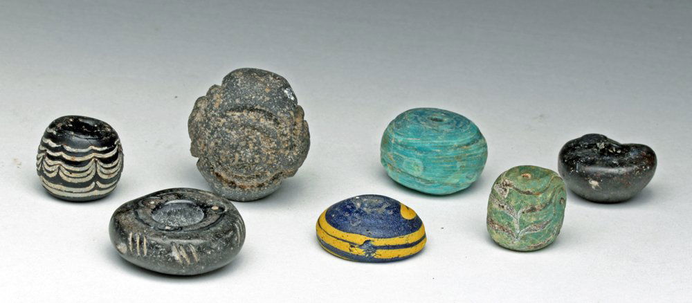 Lot of 7 Early Ancient Glass Beads