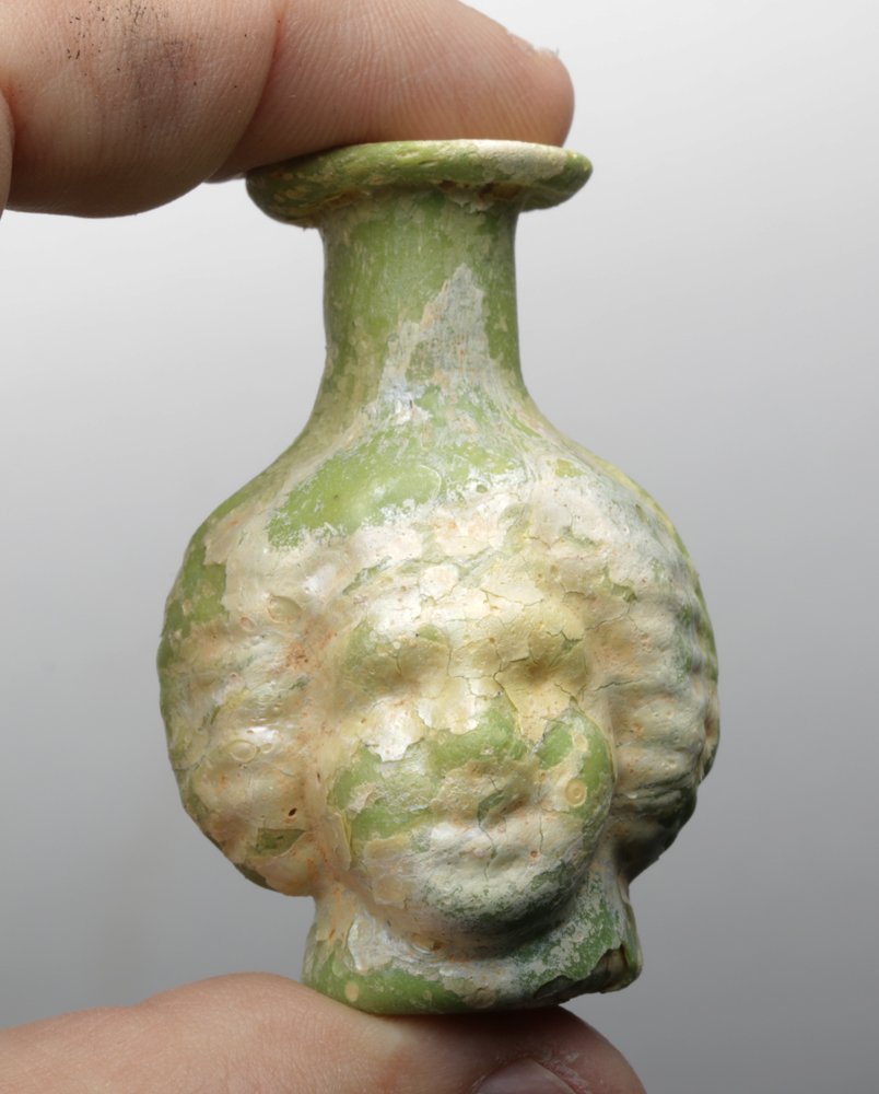 Rare Roman Green Glass Janus Flask - Dec 05, 2014 | Artemis Gallery in CO