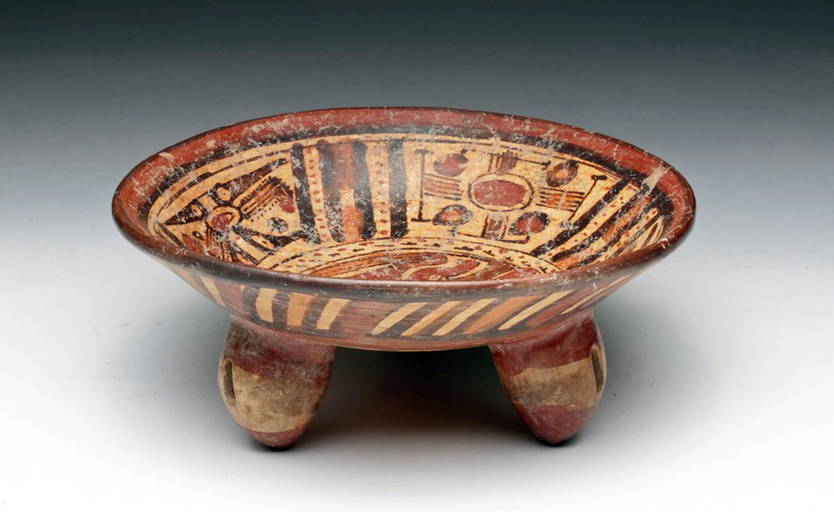 Costa Rican Polychrome Tripod Vessel