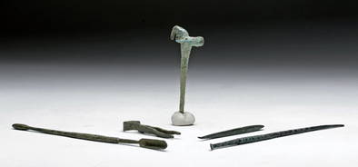 Roman Bronze Medical Set - 6 Tools - Mar 19, 2015 | Artemis Gallery in CO
