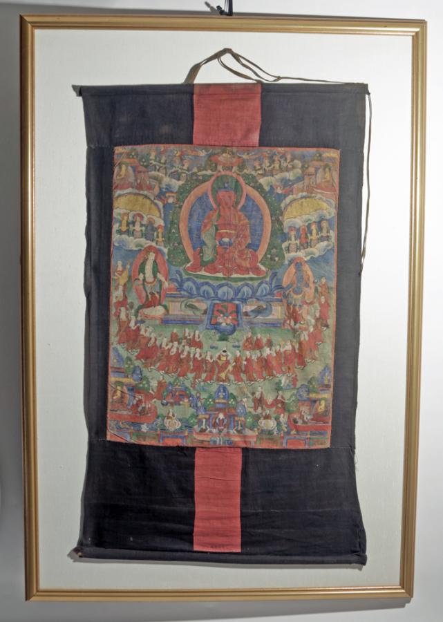 Tibetan Thangka Lineage Tree Of The Gelugpa Sect