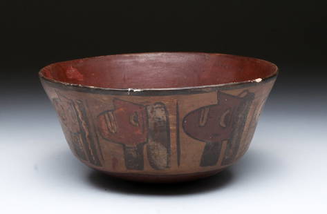 Aztec Polychrome Footed Bowl Gods And Trophy Heads