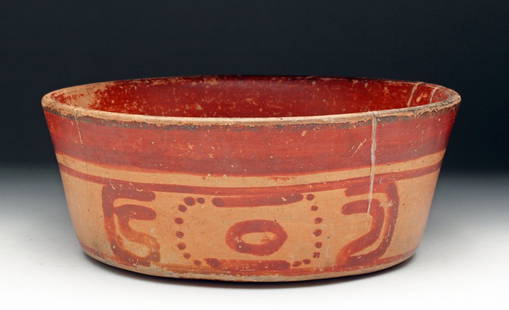 Pre Columbian Pottery Polychrome Decorated Mayan Bowl Guatemala