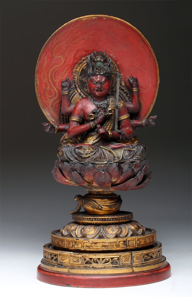 19th C. Japanese Shrine - Aizen Myoo (God of Love)