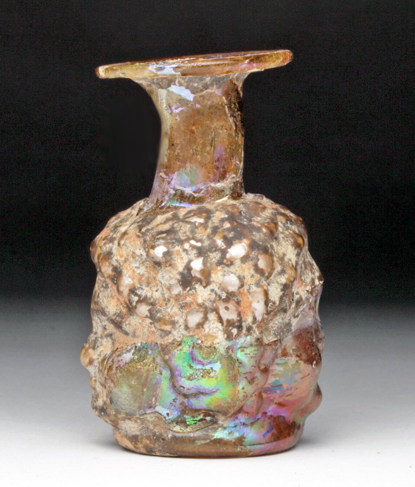 Ancient Roman Glass Janus Flask - Bacchus