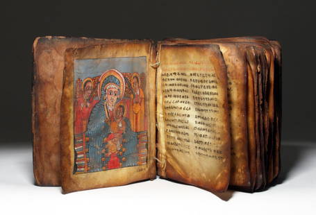 18th C. Ethiopia Coptic Vellum Illustrated Ge'ez Bible